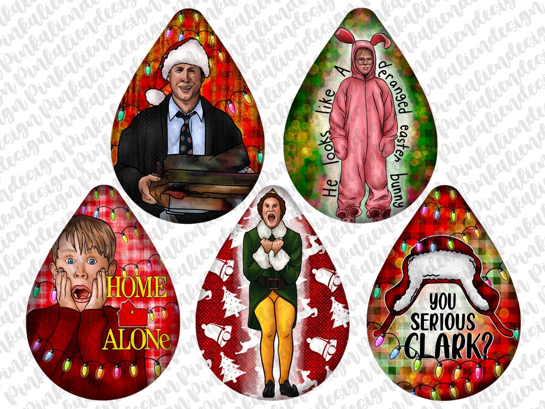 Christmas Character Teardrop Earring Png Sublimation Design Download ...
