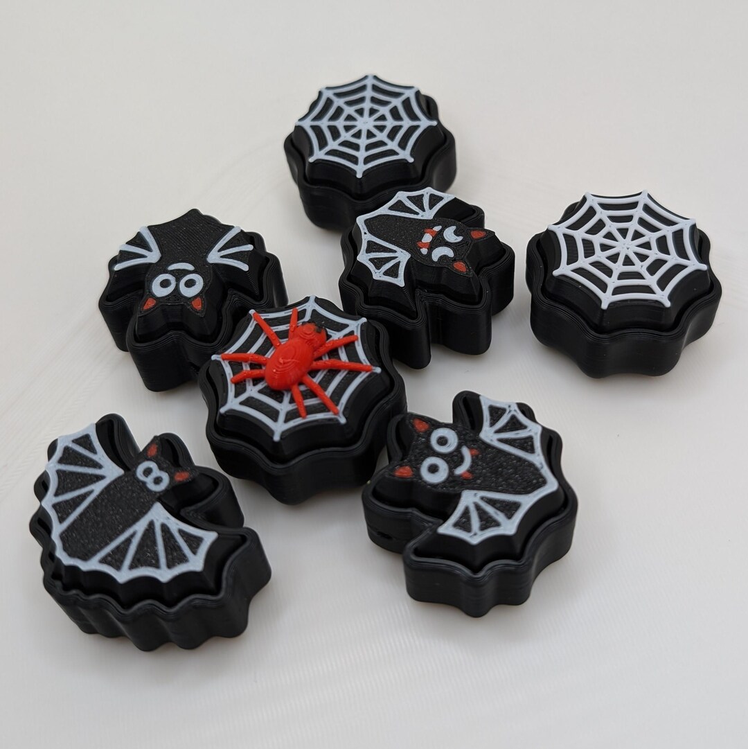 Halloween 3D Printed Clickers Pumpkins, Jack O Lantern, Bats, Spiders ...