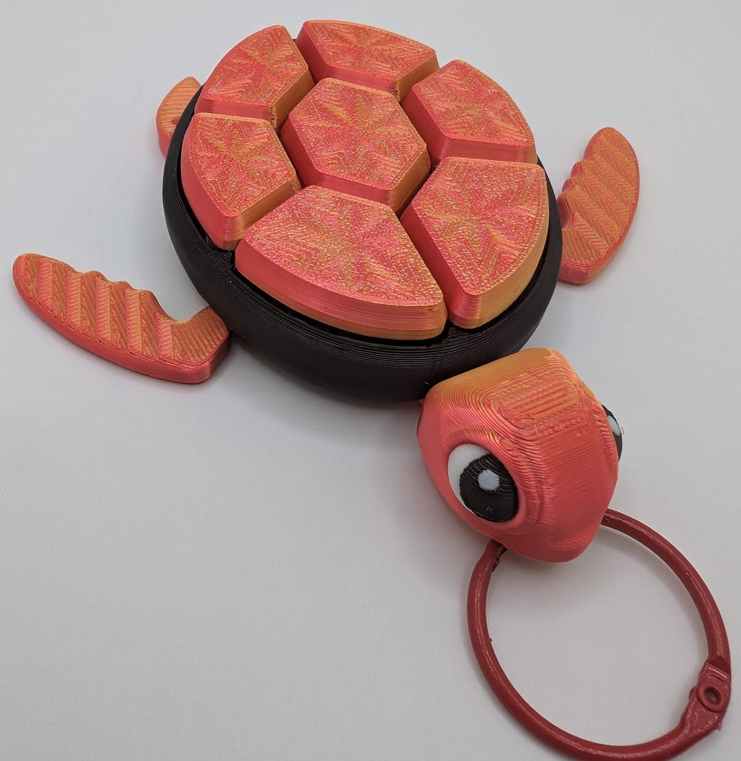 Fidget Turtle Clicker Mechanical Keys Fun Keychain 3D Printed - Etsy