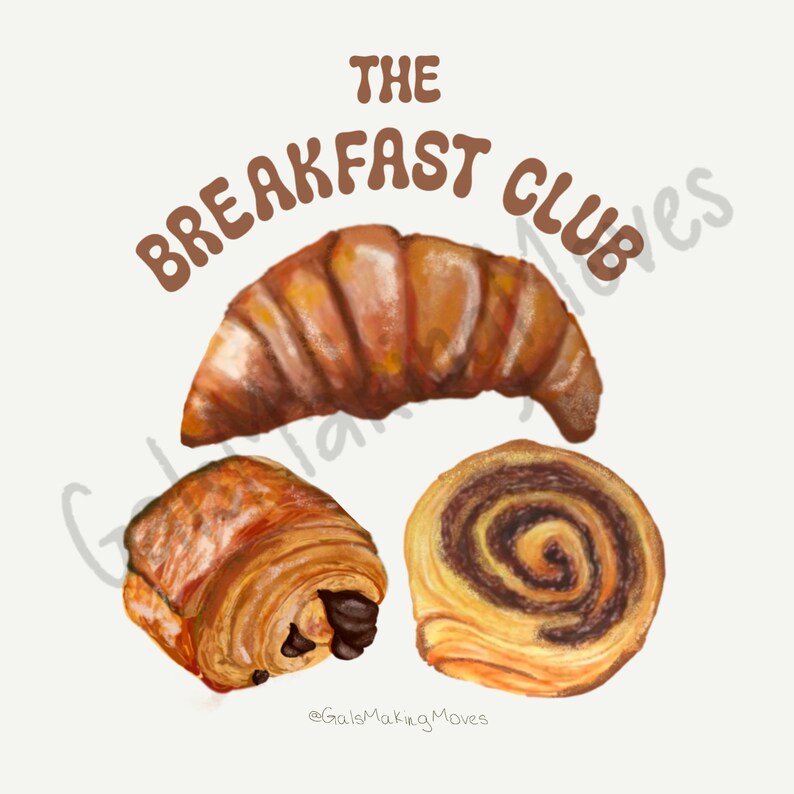 Pastry Print the Breakfast Club Series PDF/ Poster Illustration Home ...