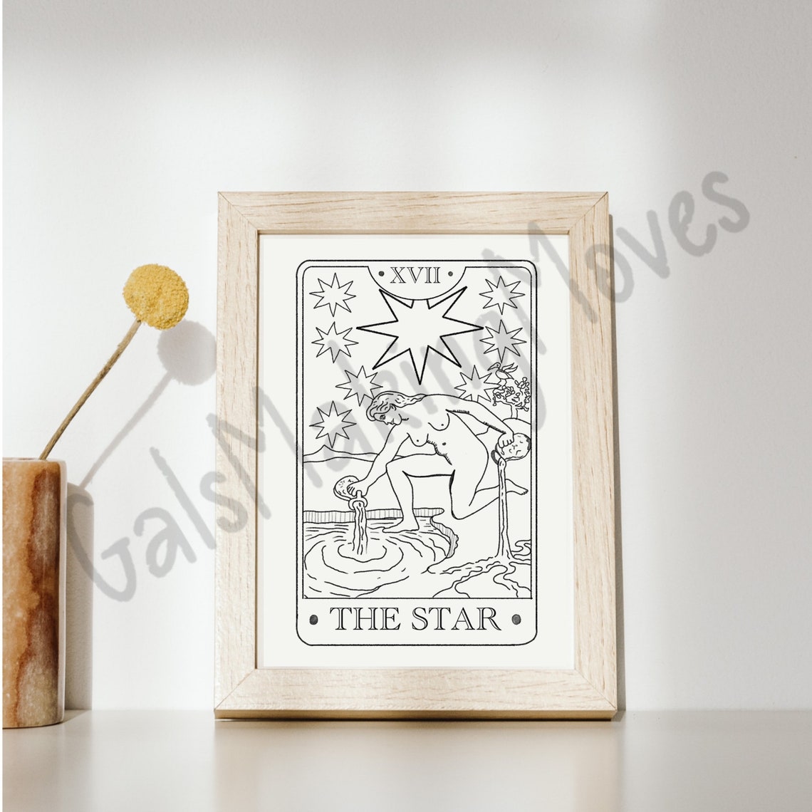Tarot Card Print the Star Outline Tarot Card Zodiac Signs PDF/ Poster ...