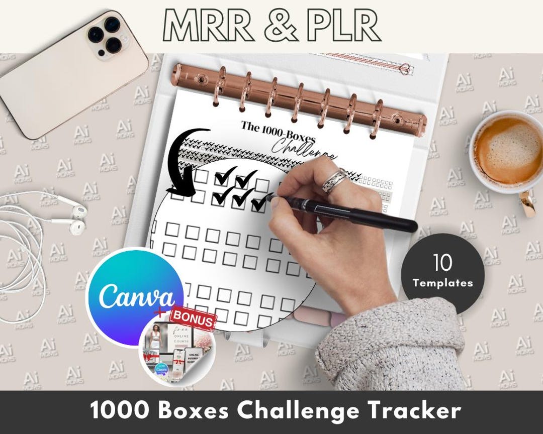 1000 Boxes Challenge Tracker: Goal Progress Printable (digital Download ...