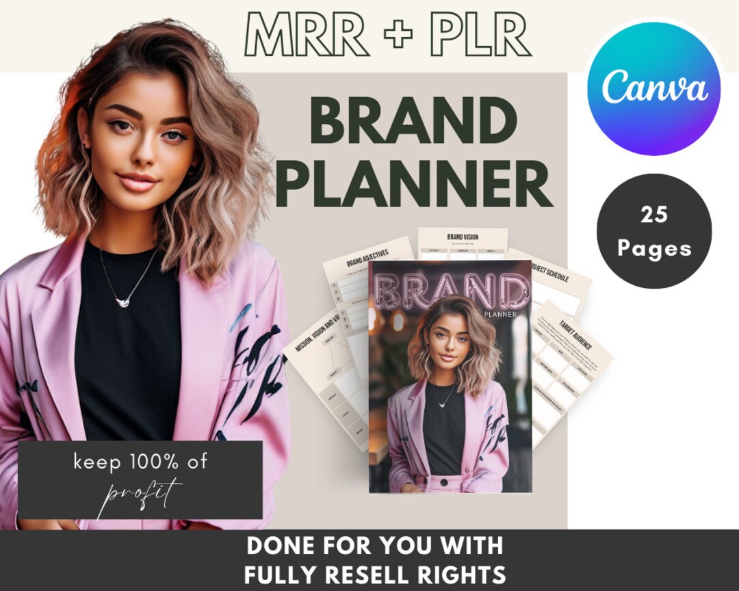 Branding Planner Workbook: Canva Template With Resell Rights (25 Pages ...