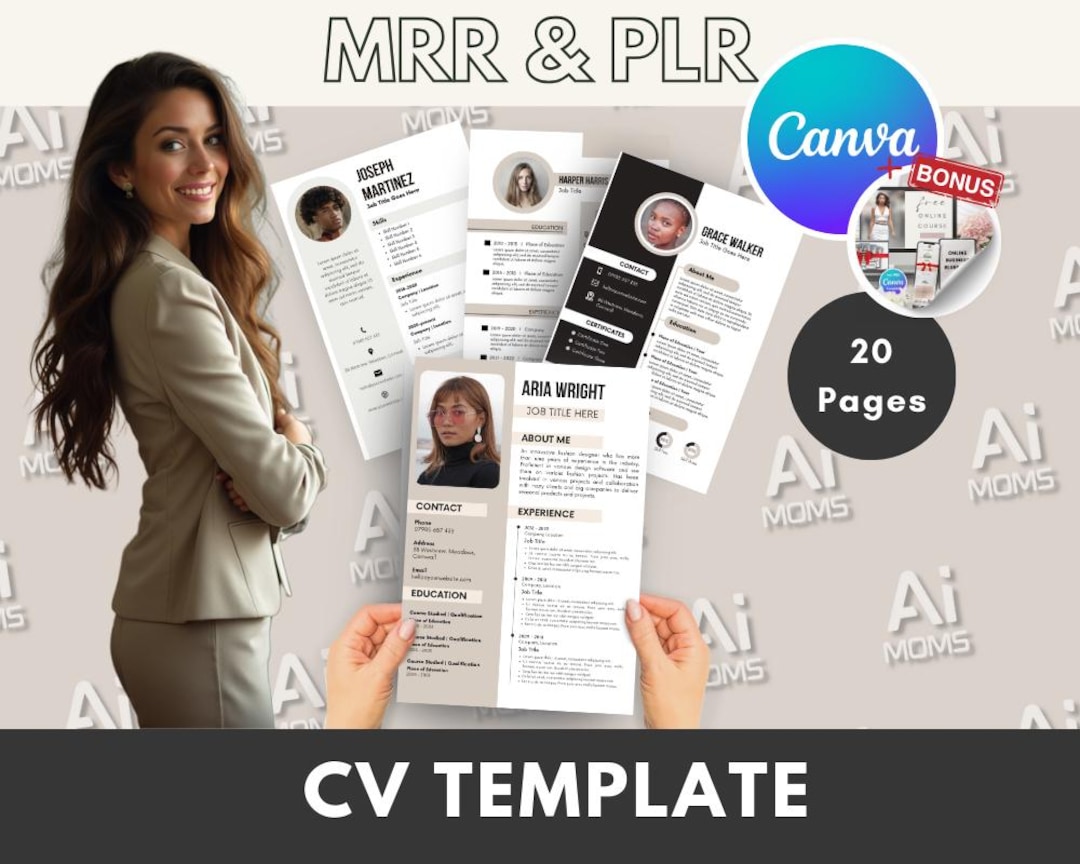 Professional CV Resume Template | Editable in Canva | Application Canva ...