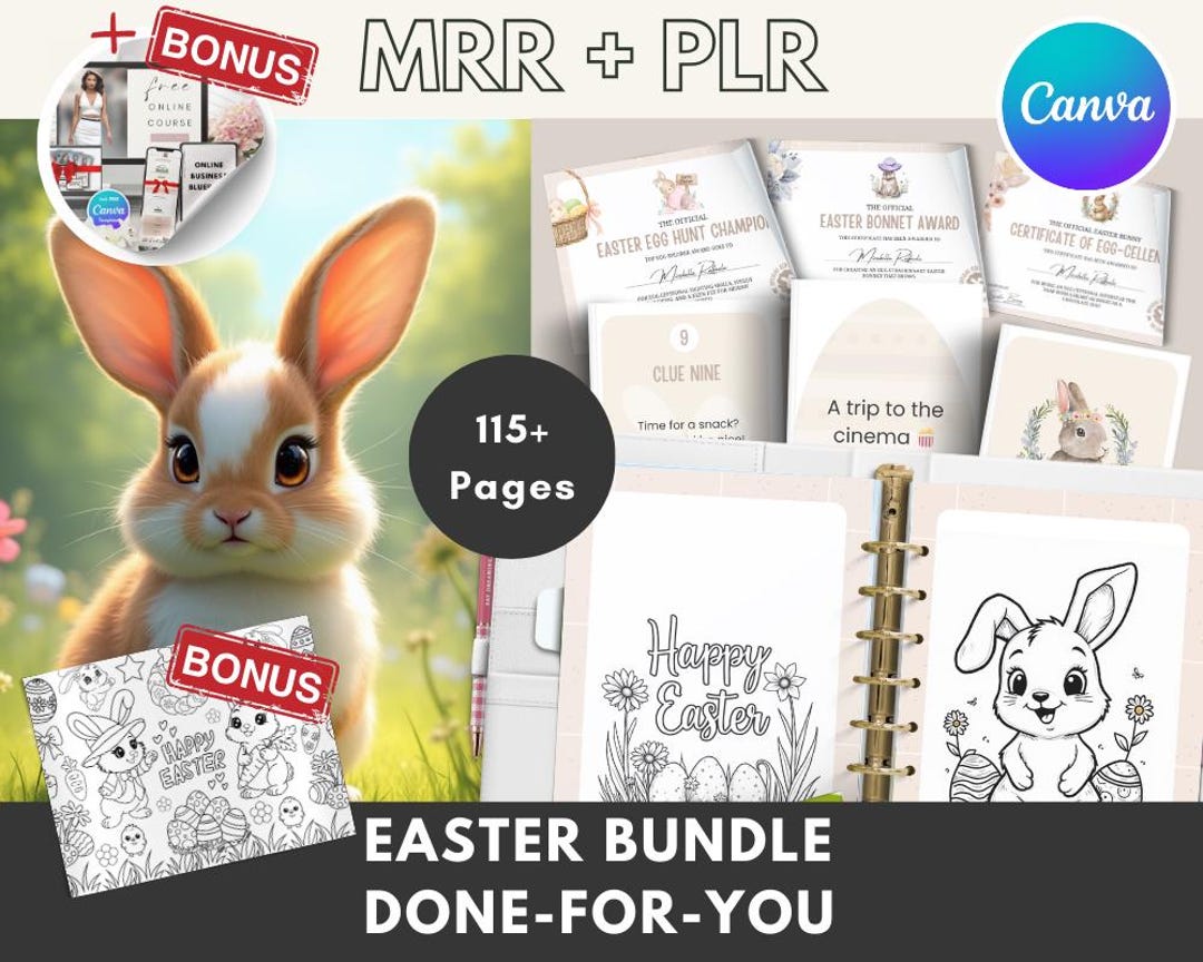 Easter Activity Bundle: Scavenger Hunt, Awards, Coloring Book (canva ...