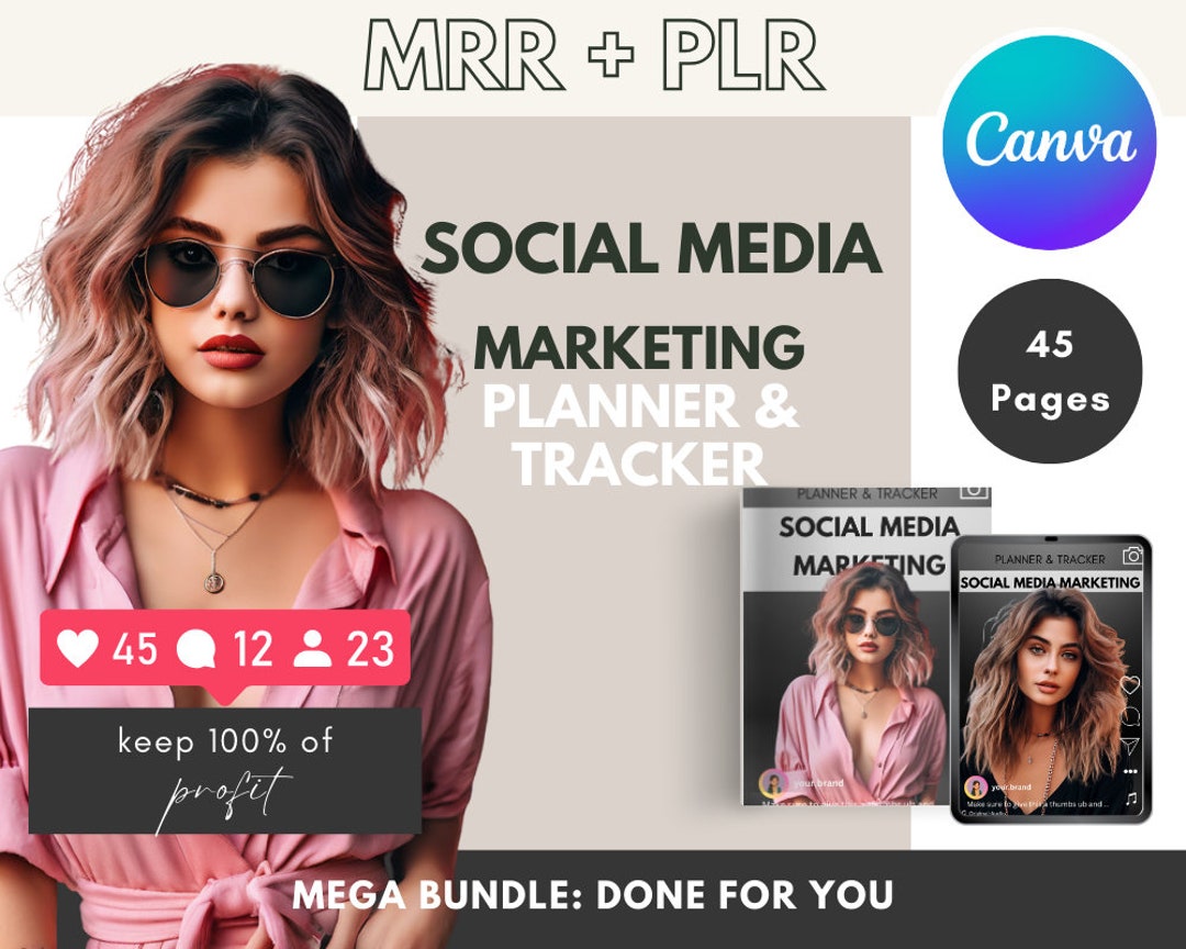 MRR Social Media Planner and Tracker Canva Template | Social Media ...