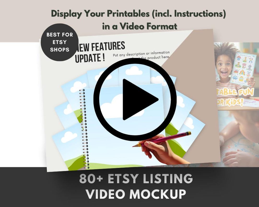 Printable Etsy Listings Video Mockup Template | Canva Video Templates ...