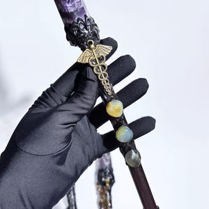 Handmade Crystal Magic Wand Natural Gemstone Wand for Rituals Energy ...