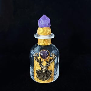 Handcrafted Crystal Witch Bottle, Handmade Magic Bottle Empty Potion ...