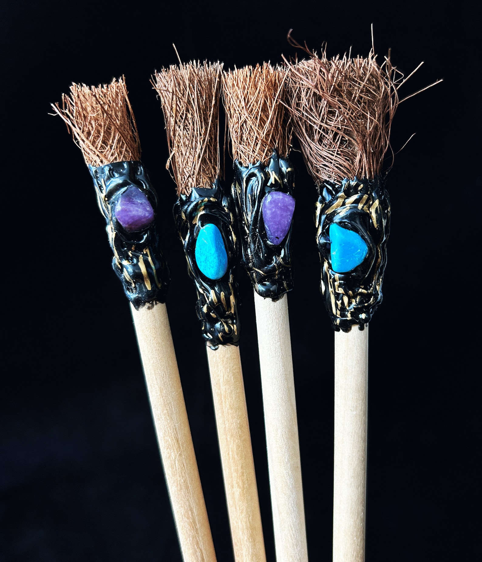 Crystal Wand Pen Witch's Broom Pencils- Clear Quartz Ball Point Pens or ...