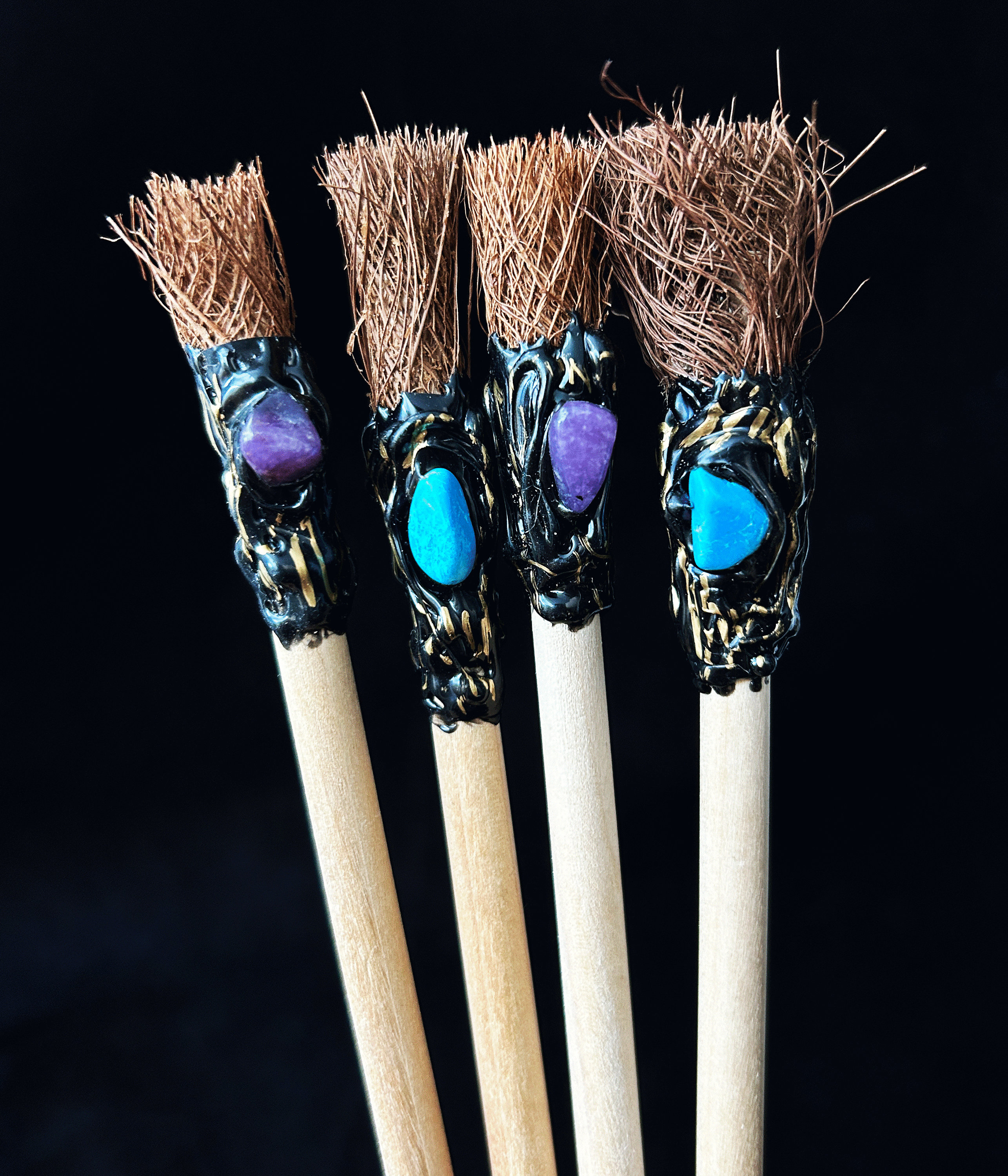 Crystal Wand Pen Witch's Broom Pencils- Clear Quartz Ball Point Pens or ...