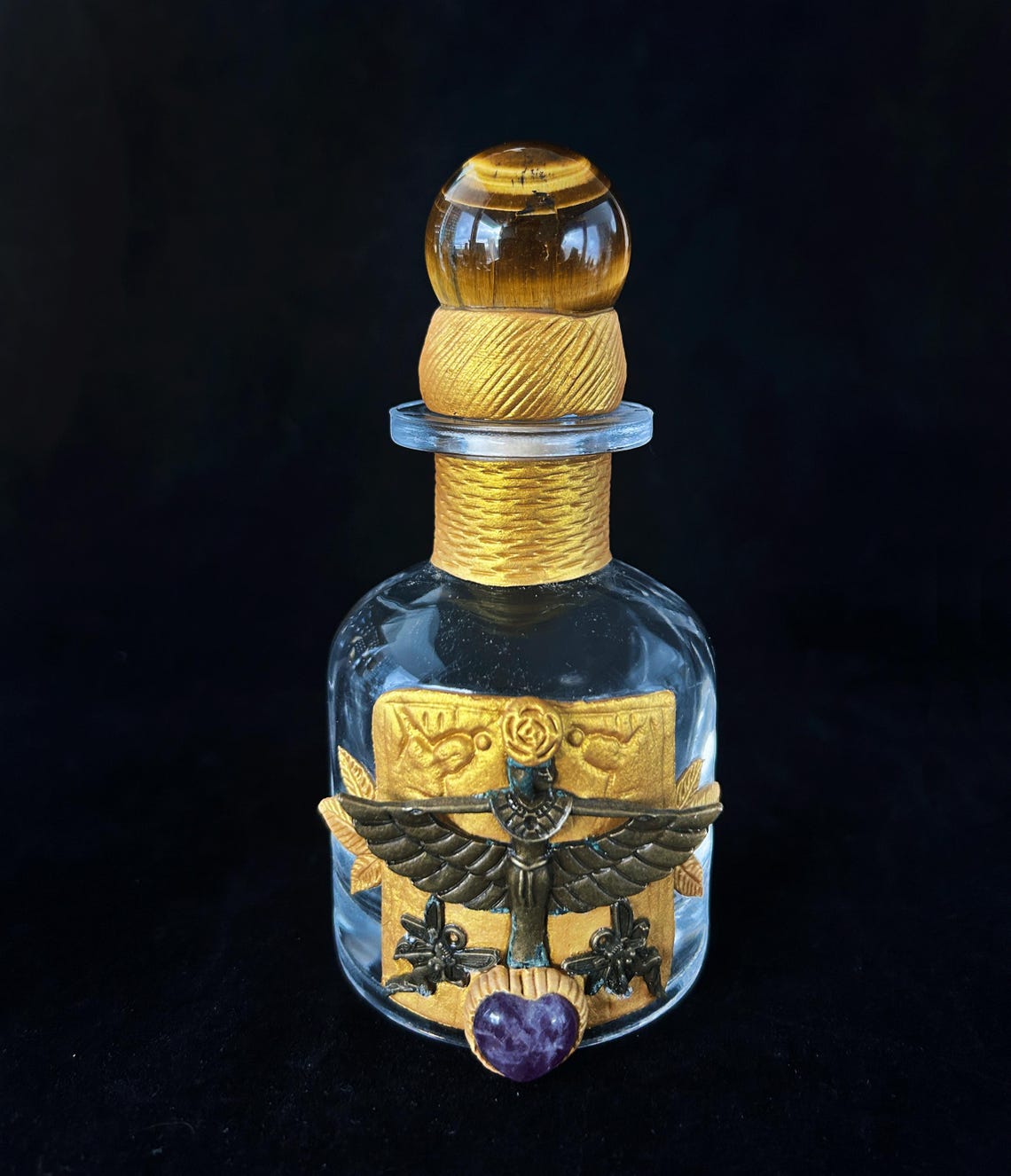 Handcrafted Crystal Witch Bottle, Handmade Magic Bottle Empty Potion ...