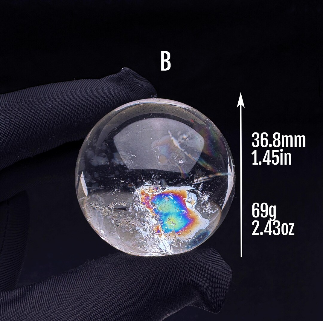 Natural Rainbow Himalayan Quartz Sphere With Huge Rainbow 30mm-60mm 1.8 ...
