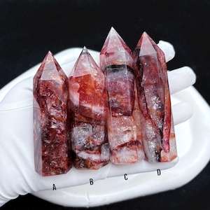 Fire Quartz Towers - High Grade Red Hematoid Quartz With Sparkling Mica ...