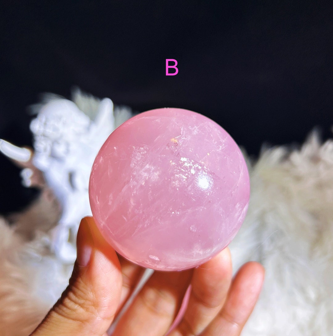High Quality Star Rose Quartz Sphere, Rainbow Rose Quartz Crystal Ball ...