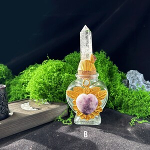 Handcrafted Crystal Witch Bottle, Handmade Magic Bottle Empty Potion ...