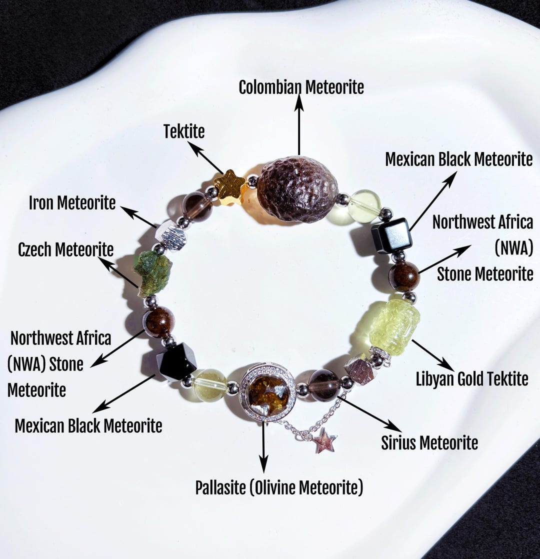 High-frequency Mixed Meteorite Bracelet Spiritual Jewelry With Czech ...