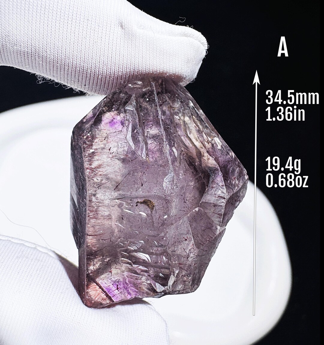 Rare Super Seven Amethyst Point With Phantom Inclusions Raw Smoky ...