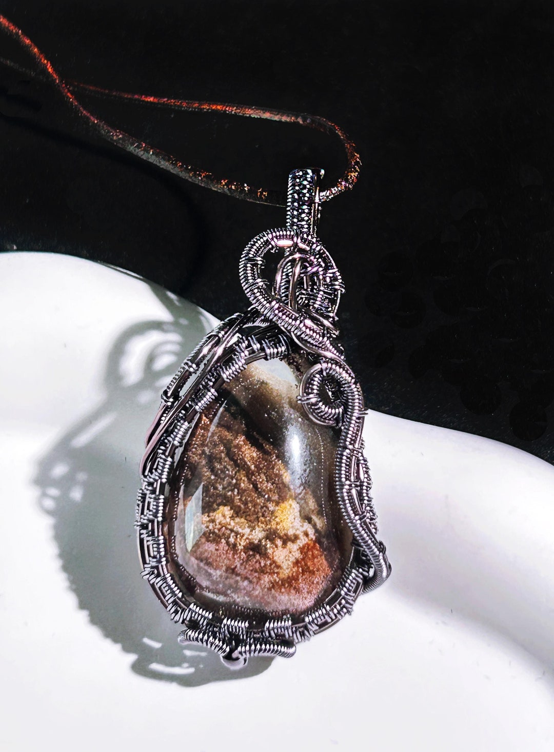 Handmade Wire-wrapped Phantom Quartz Pendant Necklace – Garden Quartz ...