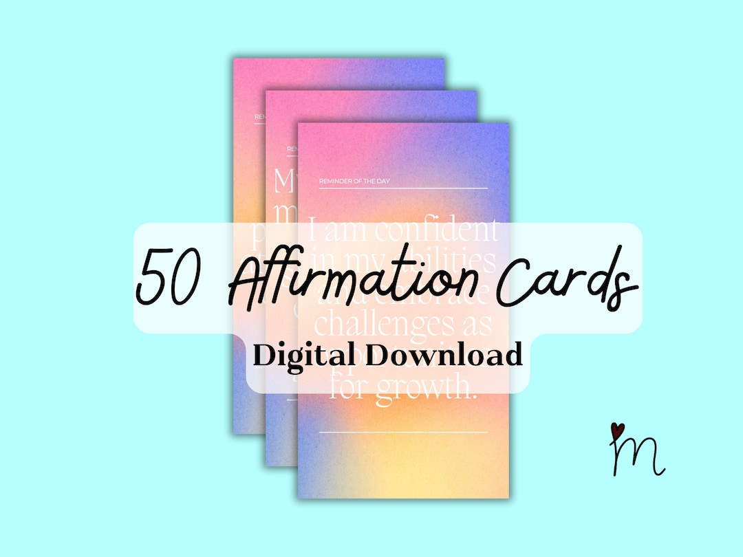 50 Affirmation Cards Digital Download Use as Mobile Wallpaper or Print ...