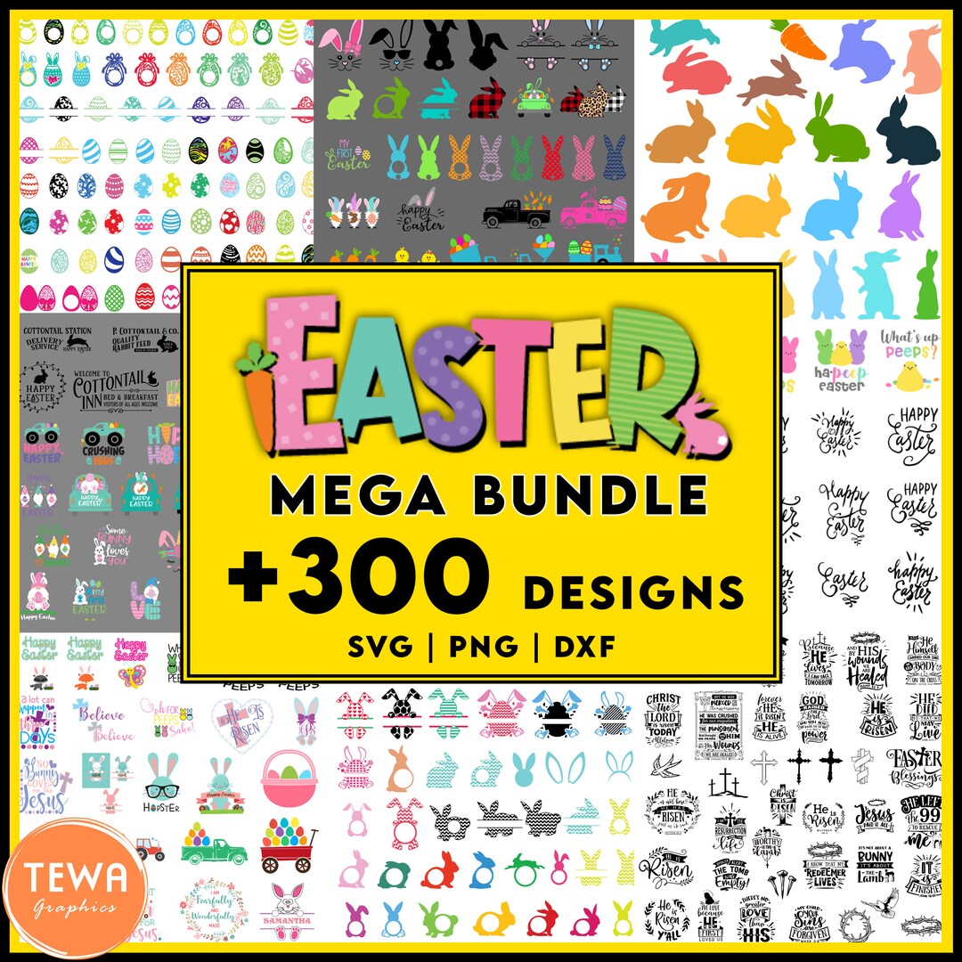 Easter SVG Mega Bundle, Easter SVG, Spring SVG, Bunny Svg, Rabbit Svg ...