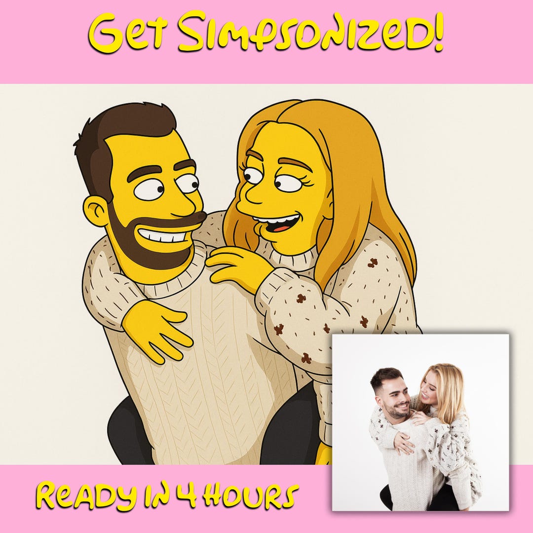 Simpsons Custom Portrait | Personalized Cartoon | Custom Simpson Art ...