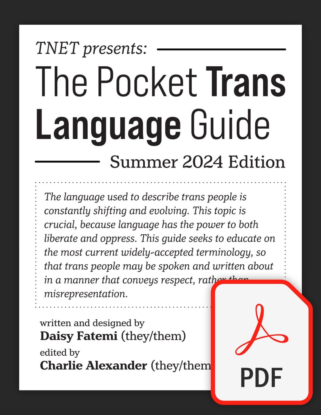 The Pocket Trans Language Guide 2024 Edition (digital Zine) - Etsy