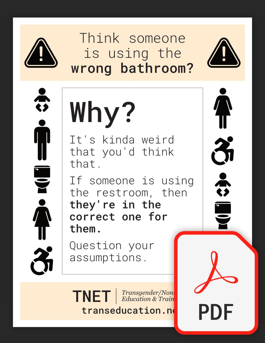 Trans Inclusive Bathroom Sign 1 (printable) - Etsy