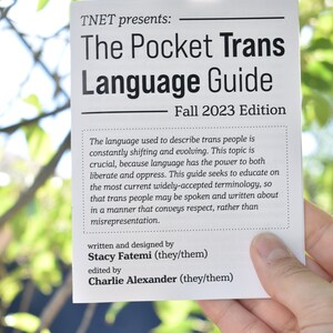 The Pocket Trans Language Guide 2024 Edition (physical Zine) - Etsy
