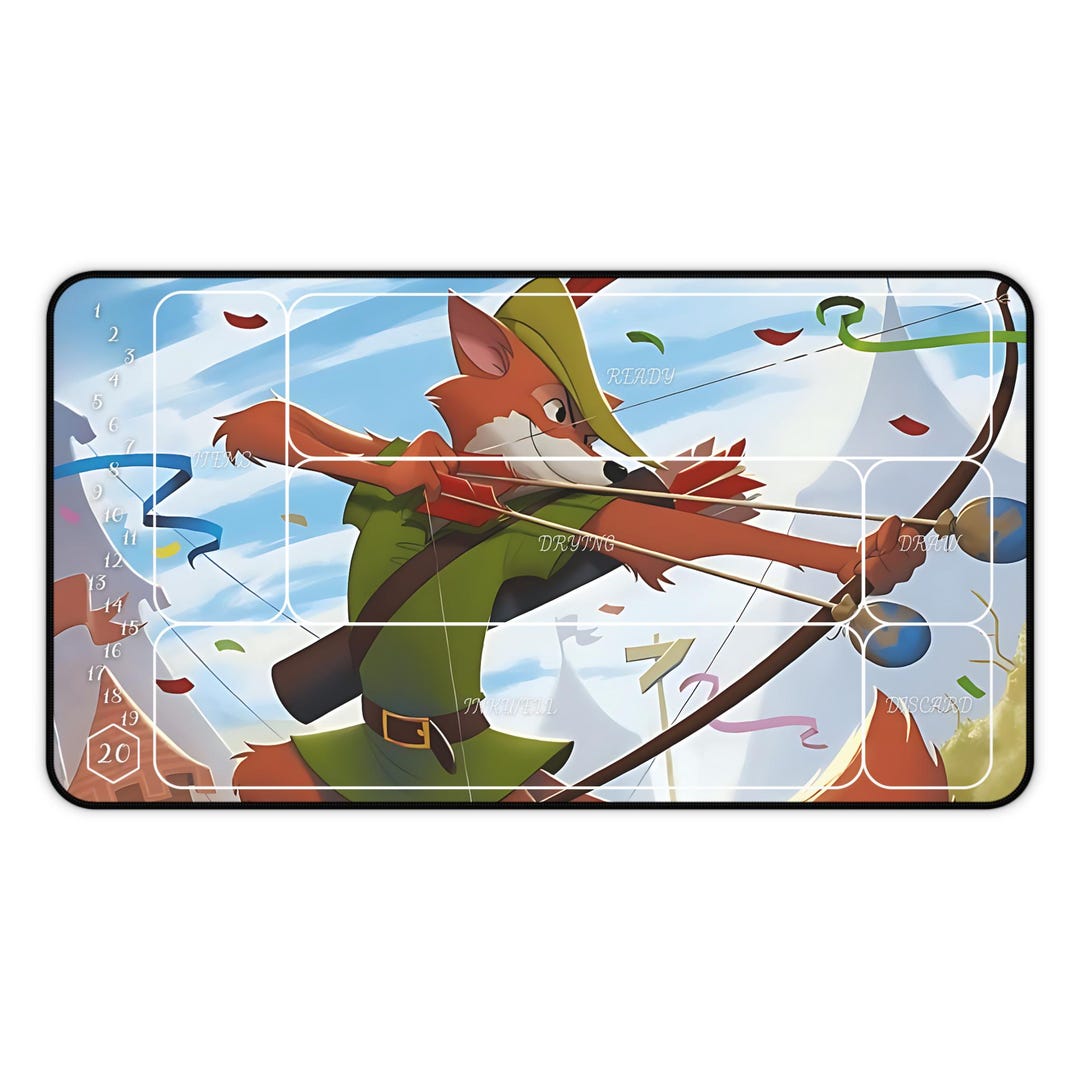 TCG Play Mats - Lorcana - Robin Hood Sharpshooter - Multiple Sizes WITH ...