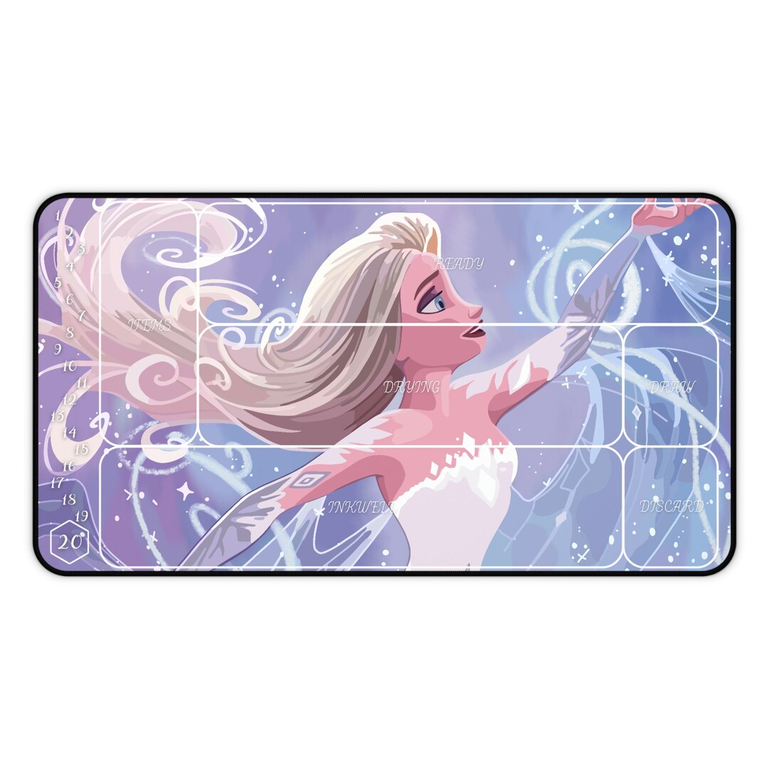 TCG Play Mats Lorcana Elsa Spirit of Winter Multiple Sizes WITH Zones ...