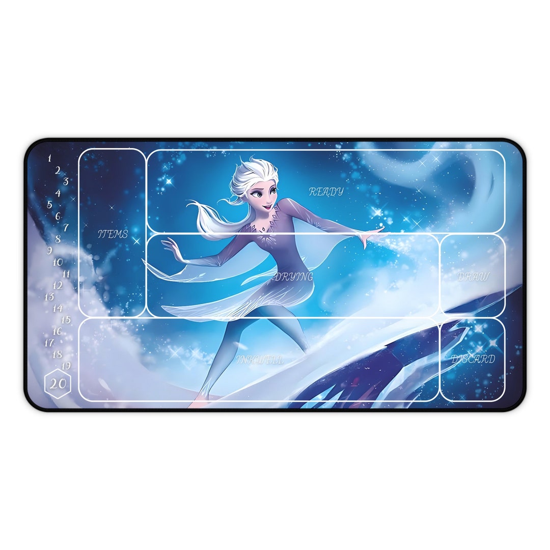 TCG Play Mats - Lorcana - Elsa Ice Surfer - Multiple Sizes WITH Zones ...