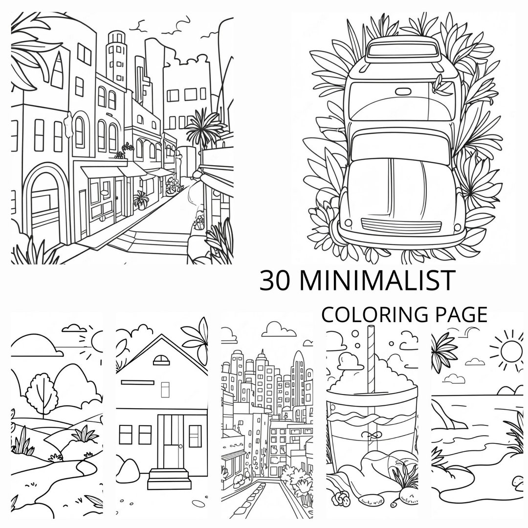Minimalist Coloring Pages for Adults Printable Coloring Book Kids ...