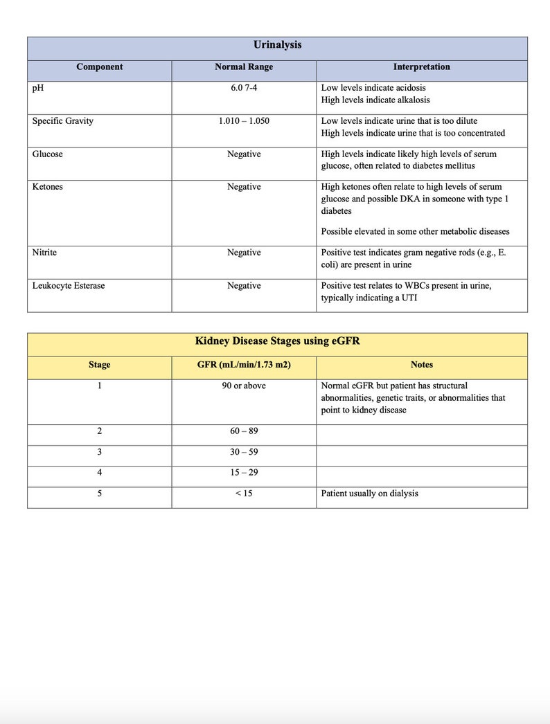 Nursing Lab Values Cheat Sheet for the NCLEX - Etsy