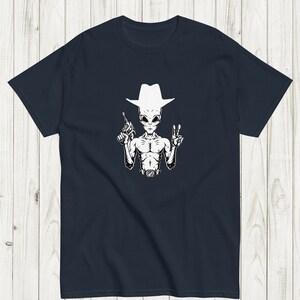 Alien With Cowboy Hat T-shirt Design Unique Version for Men and Women ...
