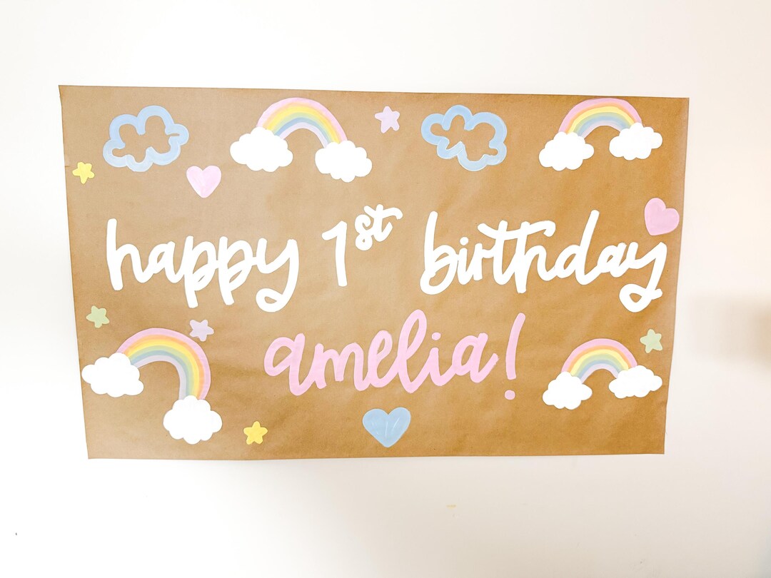 Pastel Birthday Banner | First Birthday | Pastel Party | Rainbow ...