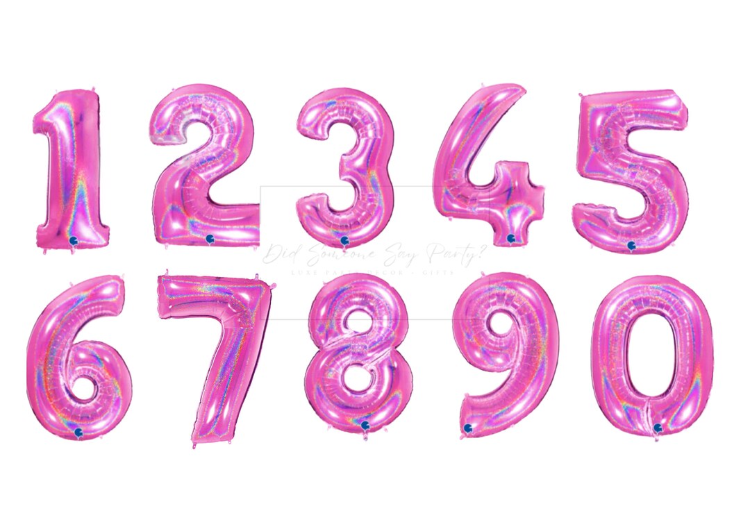 Glitter PINK Foil Number Balloon Milestone Balloon Pink Number Balloon ...