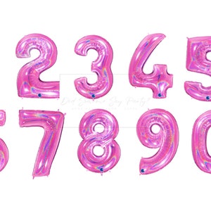 Glitter PINK Foil Number Balloon | Milestone Balloon | Pink Number ...