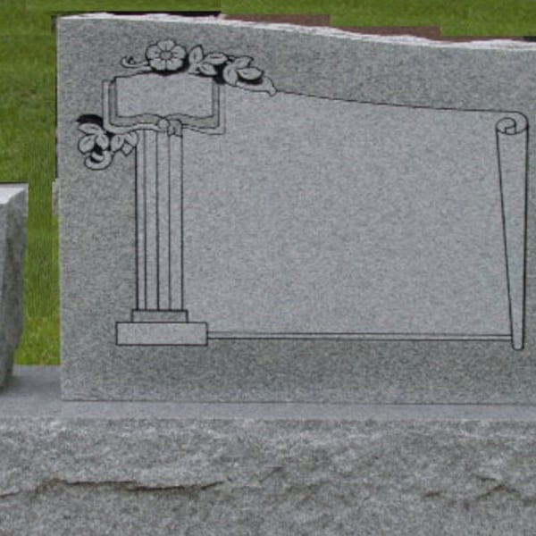 Upright Headstone With a Vase - Etsy