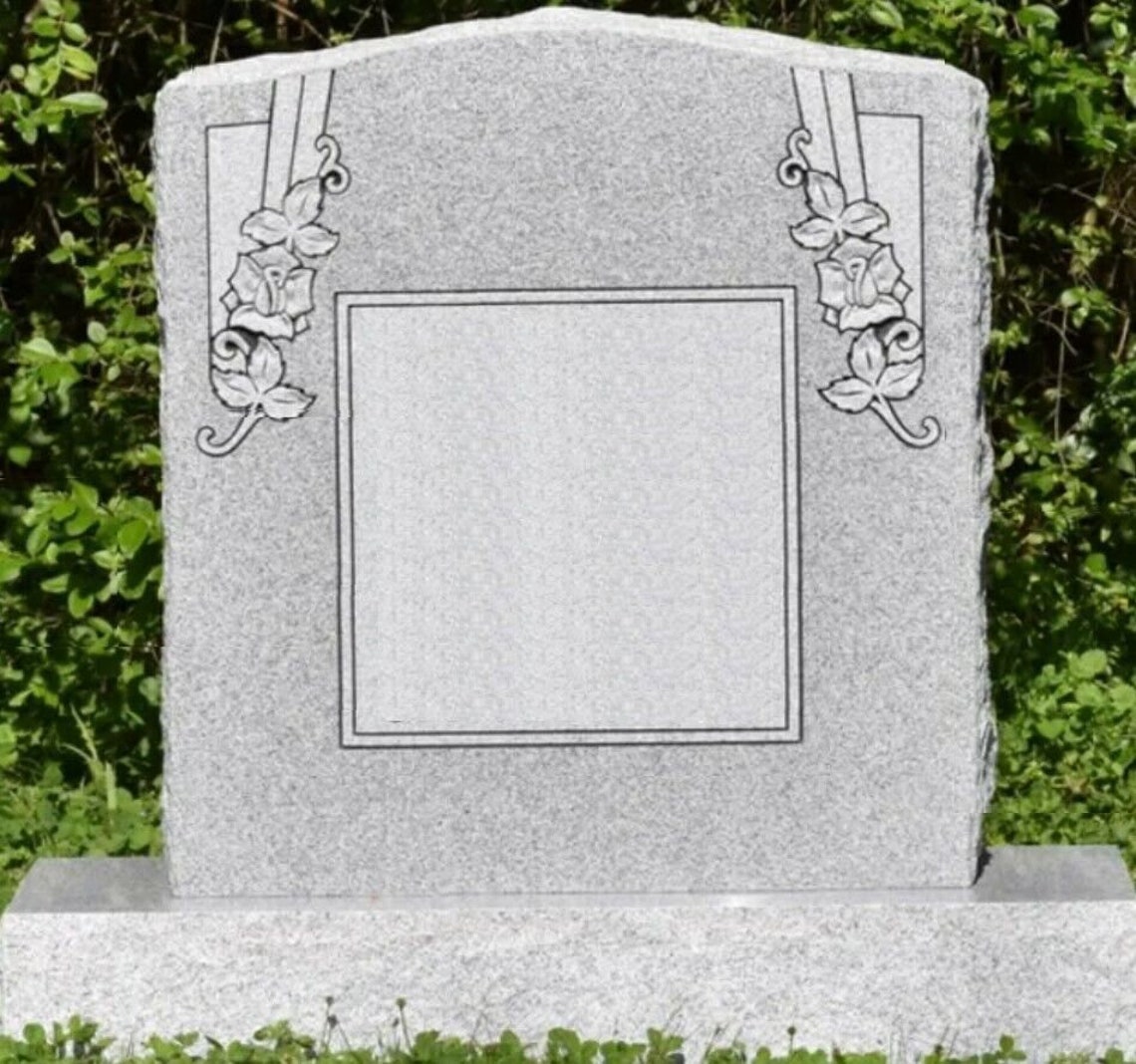Georgia Gray Headstone Cemetery Grave Marker Custom Carved With Roses ...