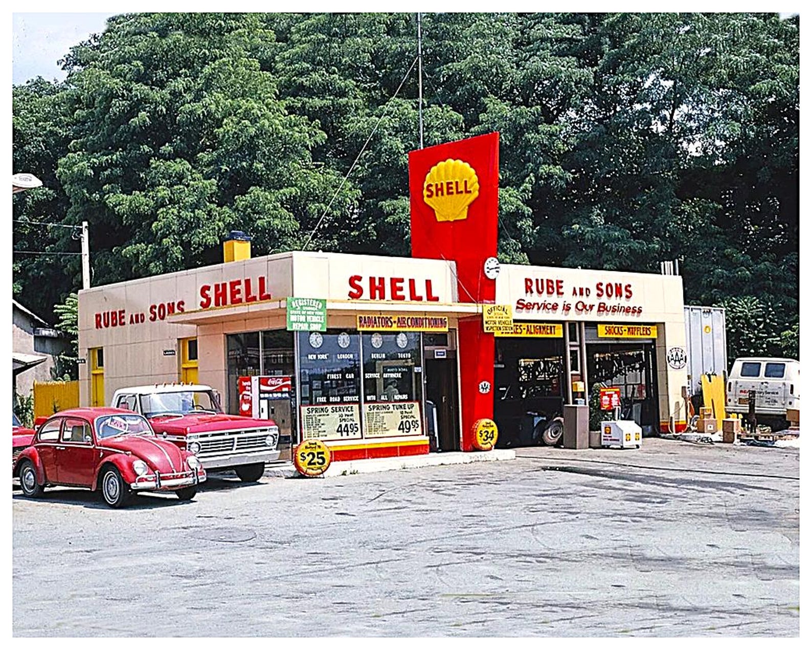 SHELL GAS & Service STATION With Classic Cars 1970s 8x10 Photograph - Etsy