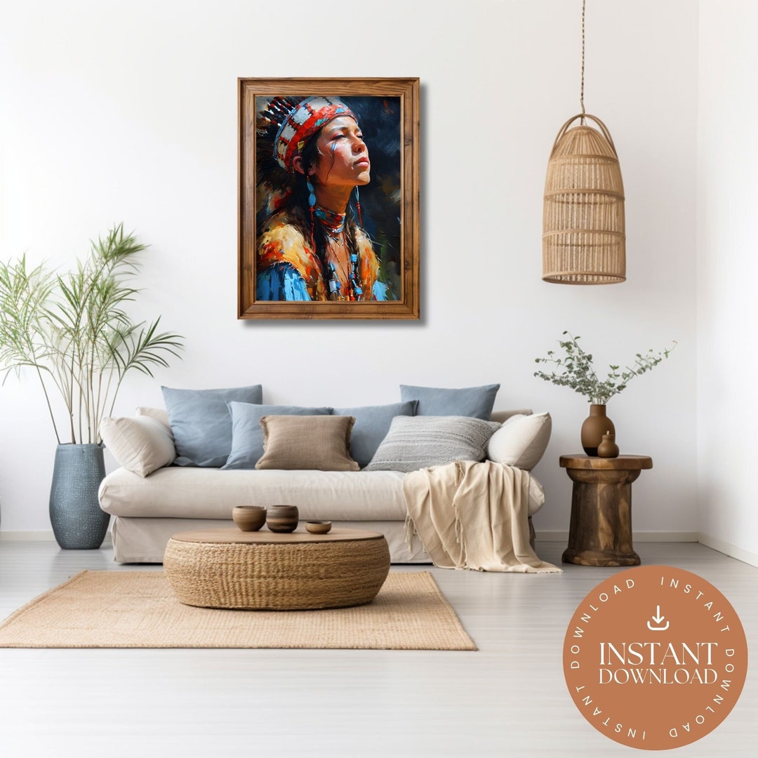 Native American Wall Art INSTANT DOWNLOAD Rustic Western Decor Art ...