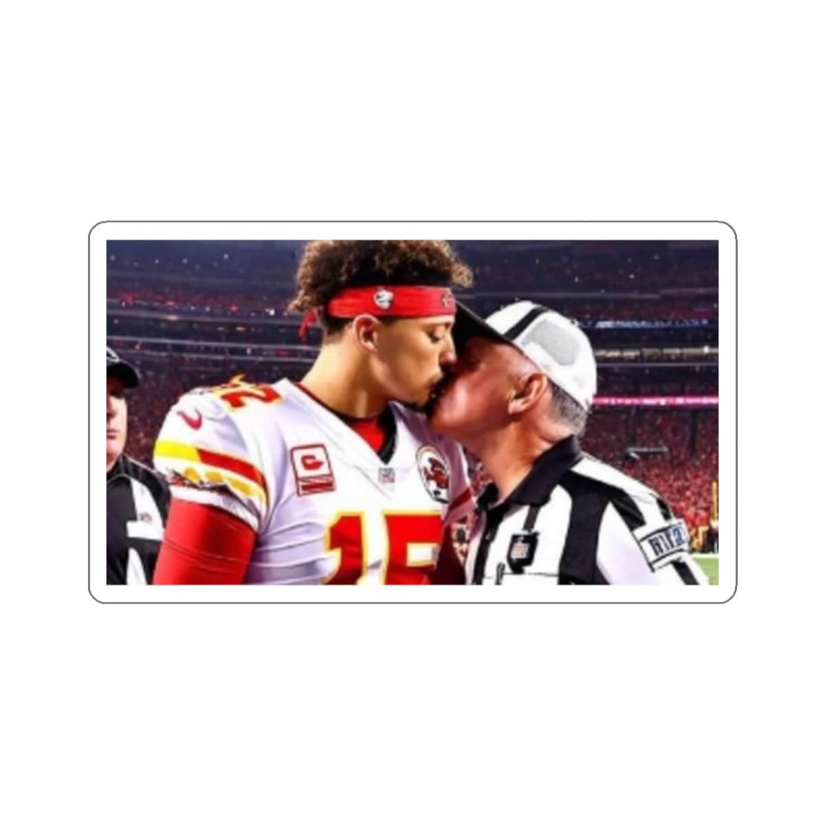 Patrick Mahomes Kissing Ref Sticker - Etsy
