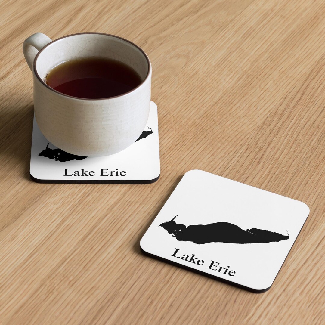 Lake Erie Outline Coaster – Cork-backed, Lake Lover Gift - Etsy