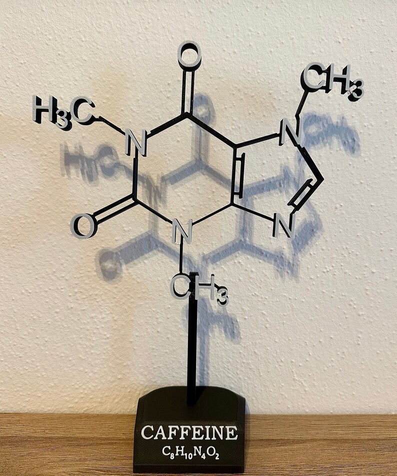 Caffeine Molecule | 3D Printing Molecule Two-color | Molecule Model - Etsy