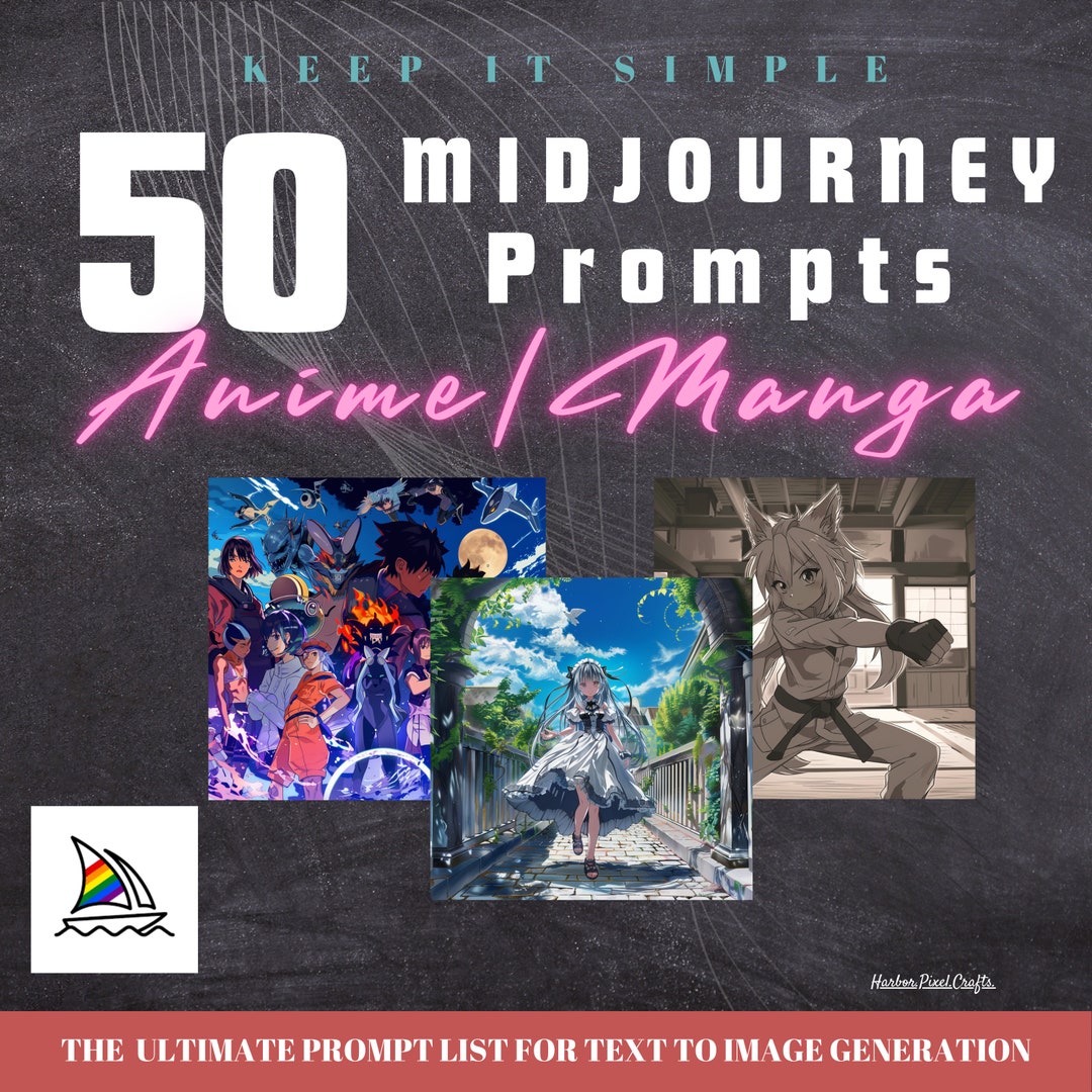 Anime and Manga - 50 PROMPTS With Midjourney 2024 EDITION - Etsy