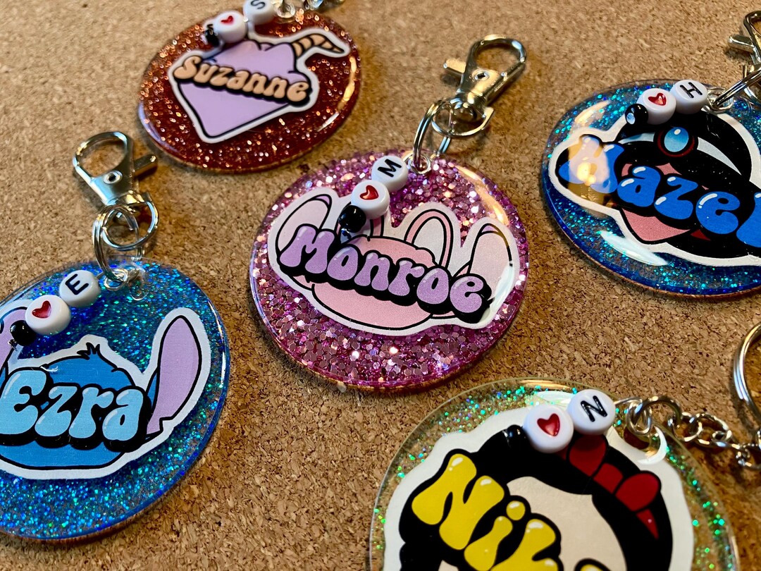 Personalized Disney Character Inspired Keychain or Bag Tag - Etsy