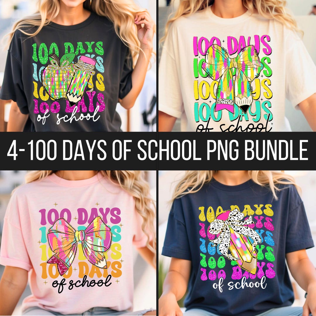 100 Day of School Bundle PNG, 100 Day of School PNG, 100th Day of ...