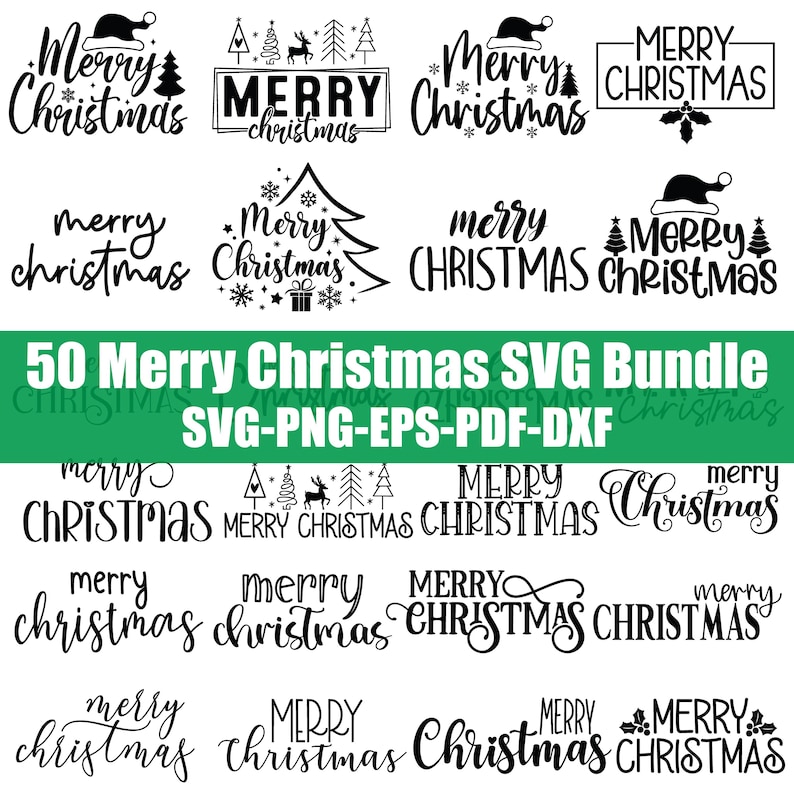 Merry Christmas SVG Bundle, Christmas SVG, Merry Christmas Saying SVG ...