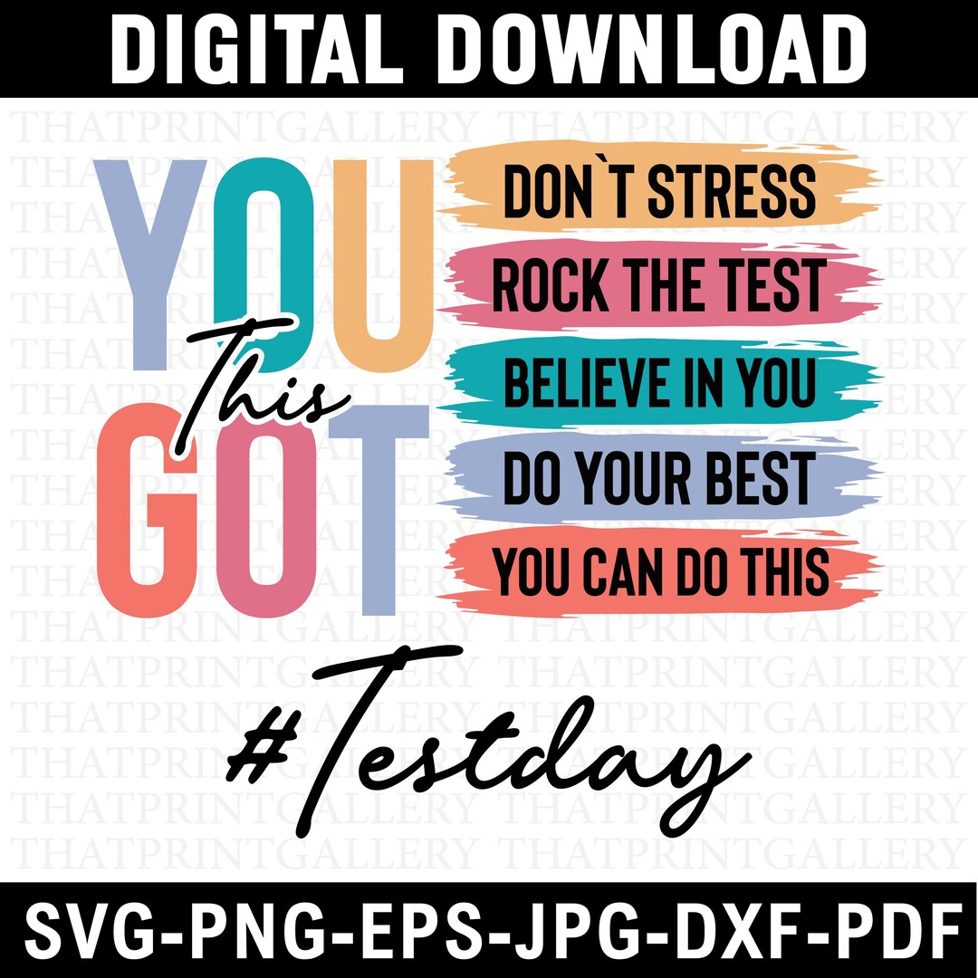 You Got This SVG, Test Day SVG, Testing Day SVG, Rock the Test Svg, Do ...